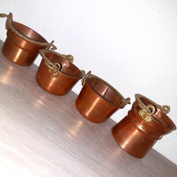 Turkey | Accents | 4 Vintage Mini Copper Pots From Turkey Original ...